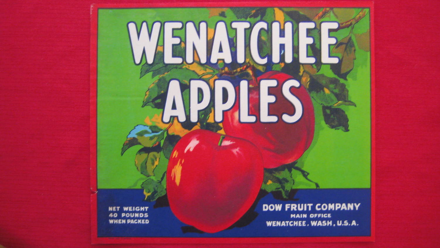 Wenatchee Apples Fruit Crate Label - Yakima Valley Labels