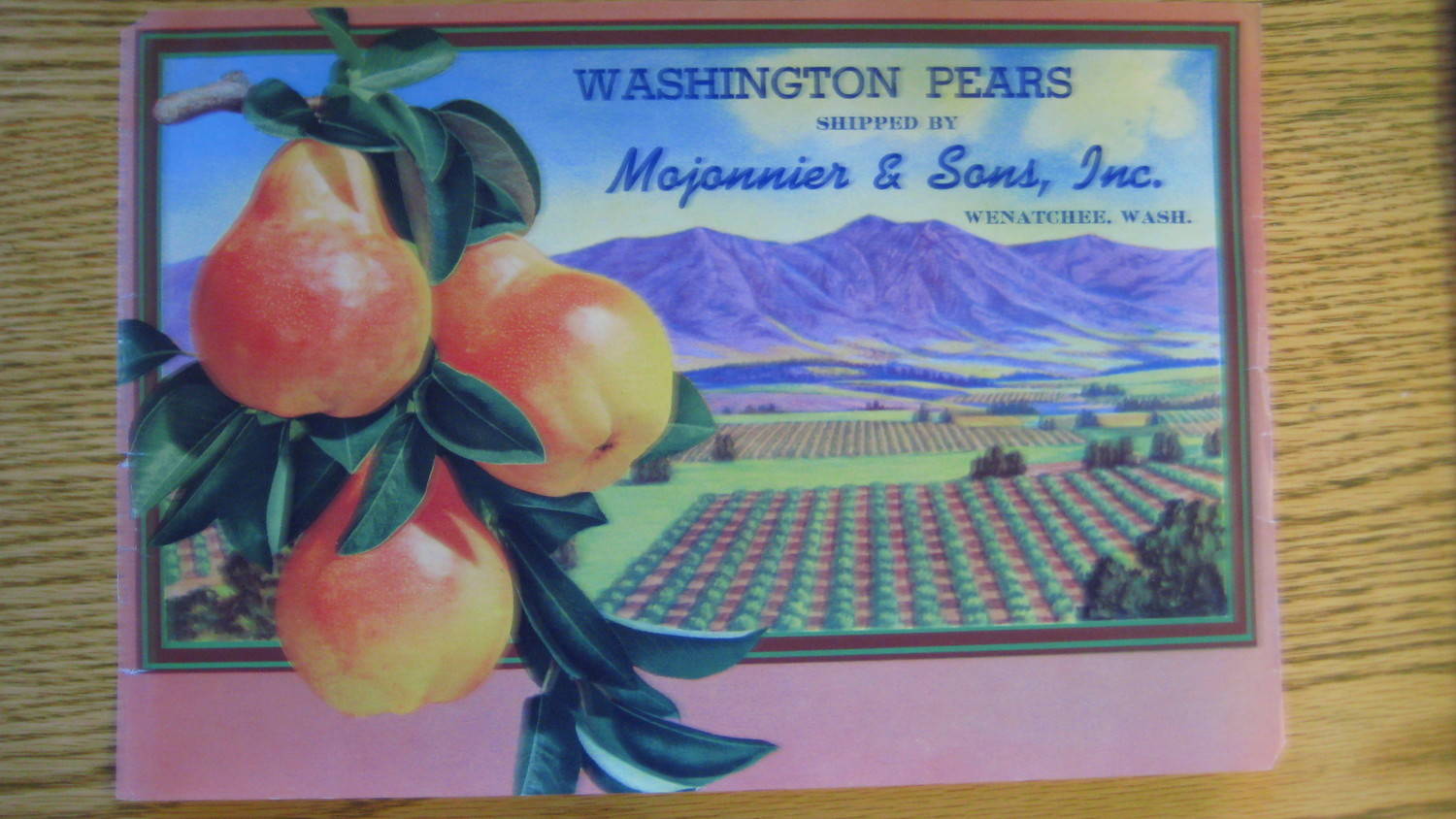 Washington Pears Fruit Crate Label - Yakima Valley Labels