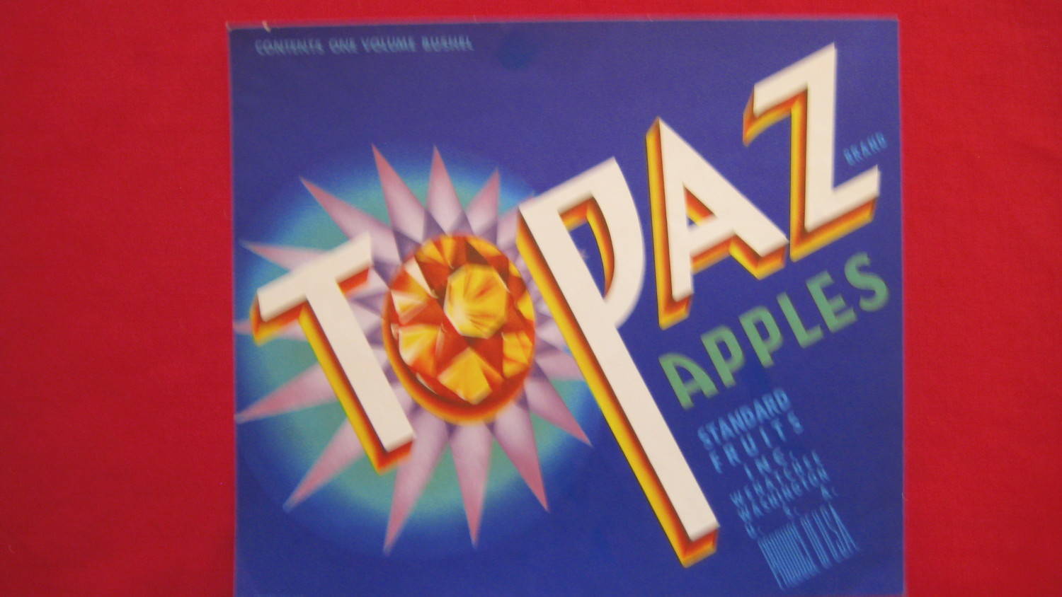 Topaz Fruit Crate Label - Yakima Valley Labels