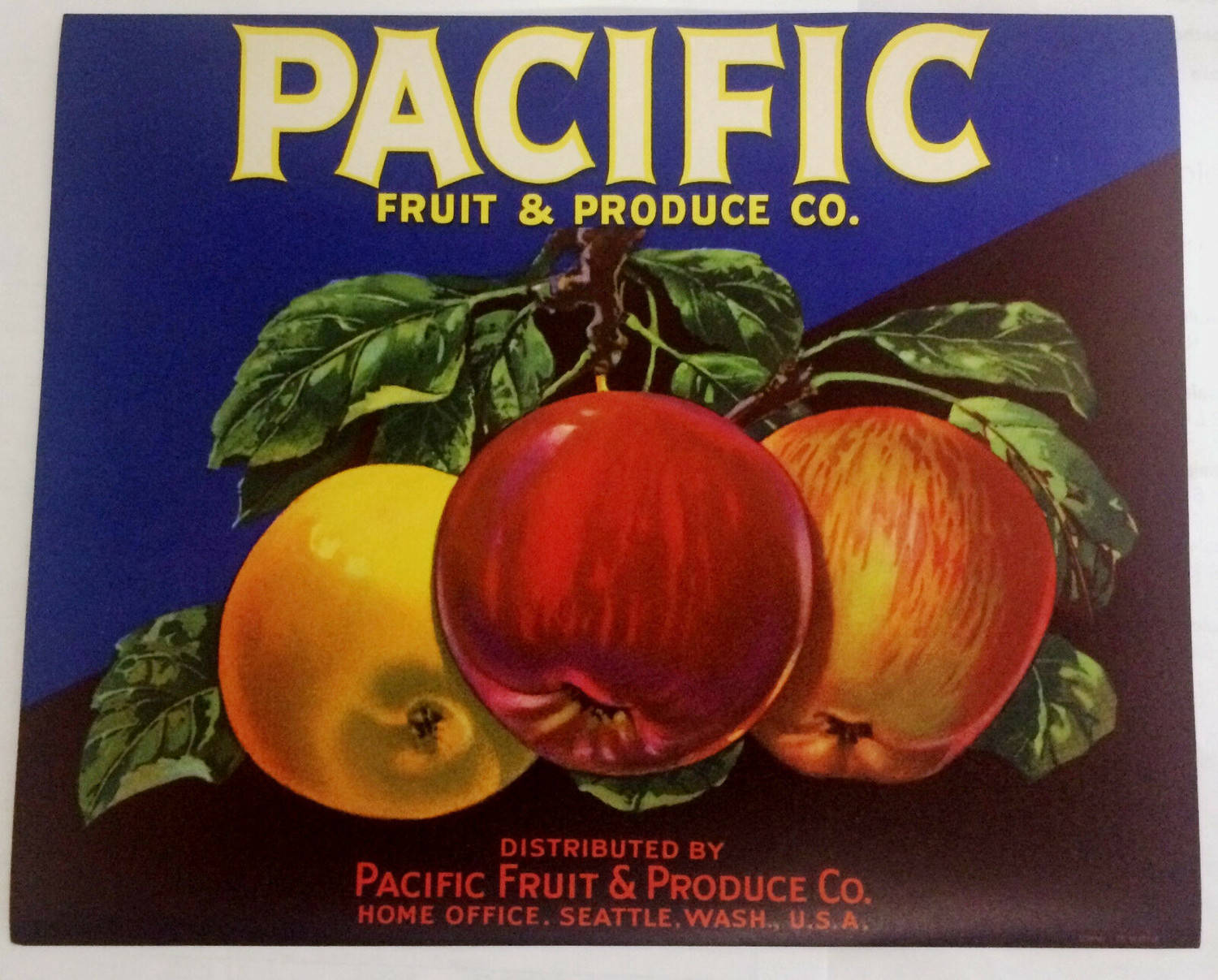 Pacific Fruit Crate Label - Yakima Valley Labels