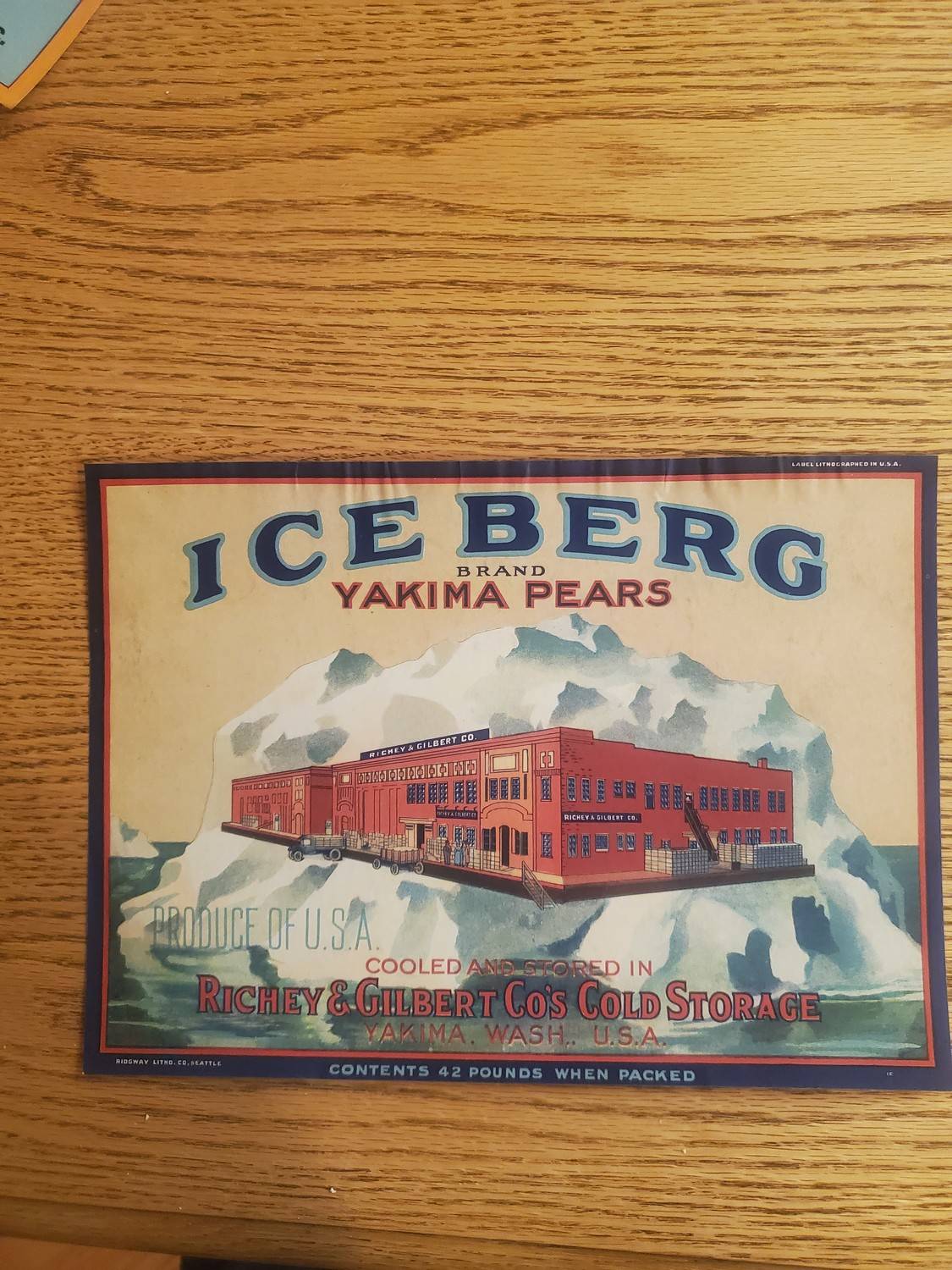 Iceberg Fruit Crate Label - Yakima Valley Labels