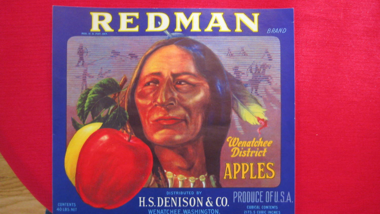 Redman Blue Fruit Crate Label - Yakima Valley Labels
