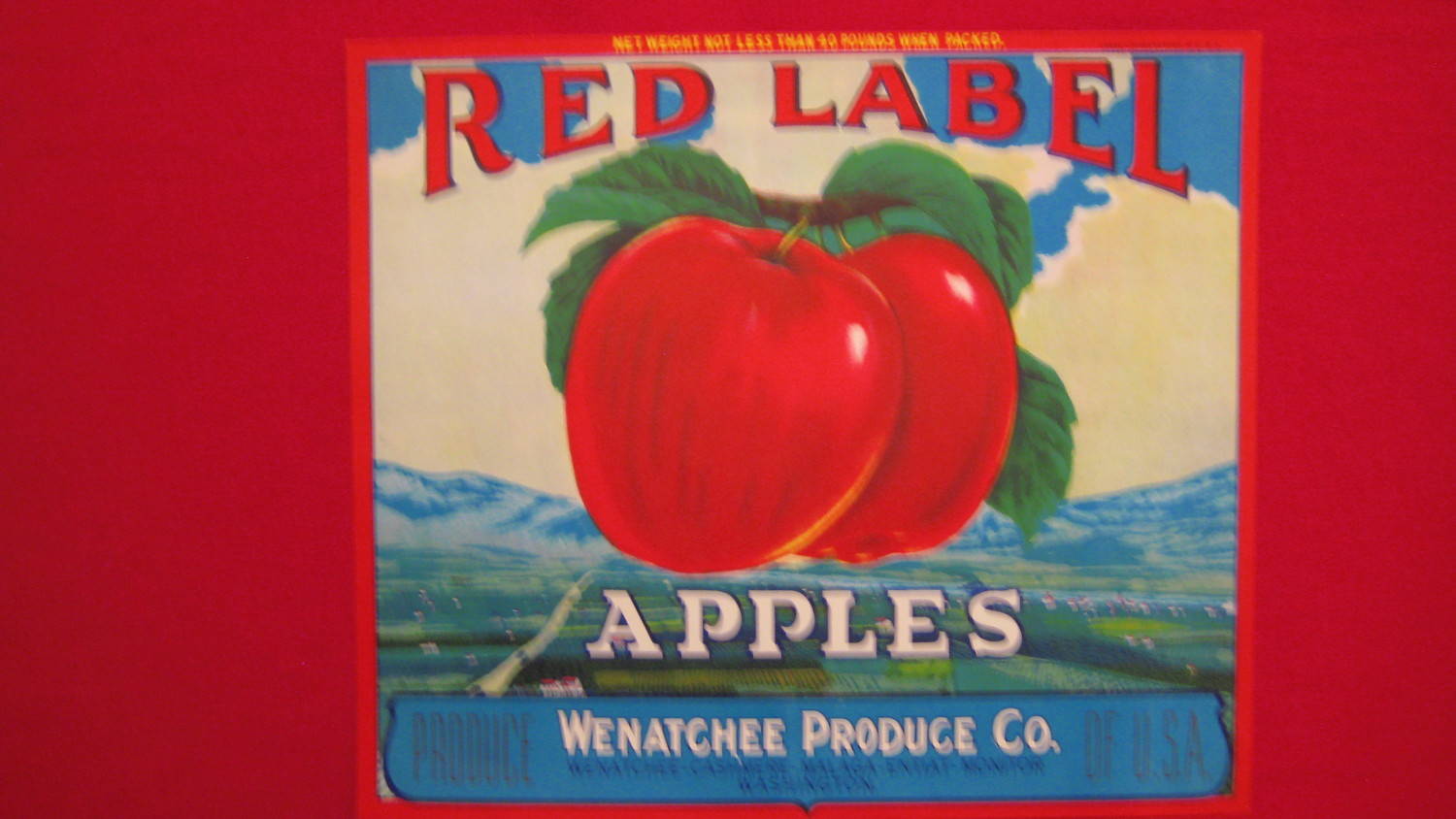 Red Label Fruit Crate Label - Yakima Valley Labels