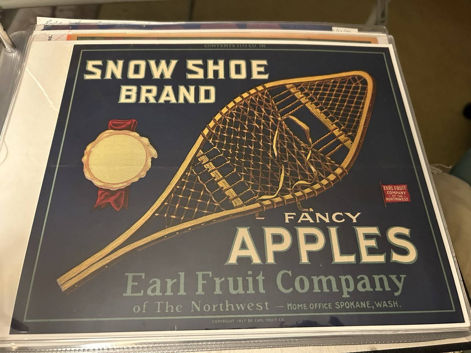 Snow shoe Fruit Crate Label - Yakima Valley Labels
