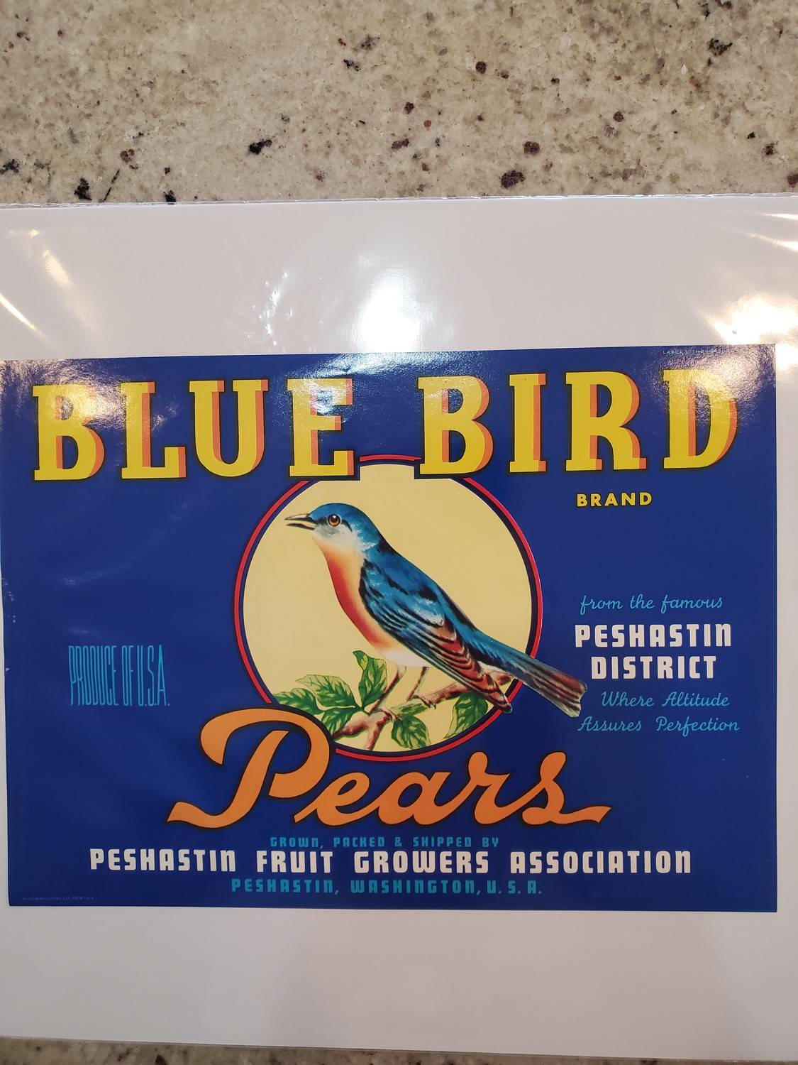 bluebird common Fruit Crate Label - Yakima Valley Labels