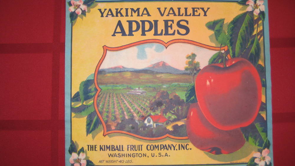 Yakima Valley Apples Fruit Crate Label - Yakima Valley Labels