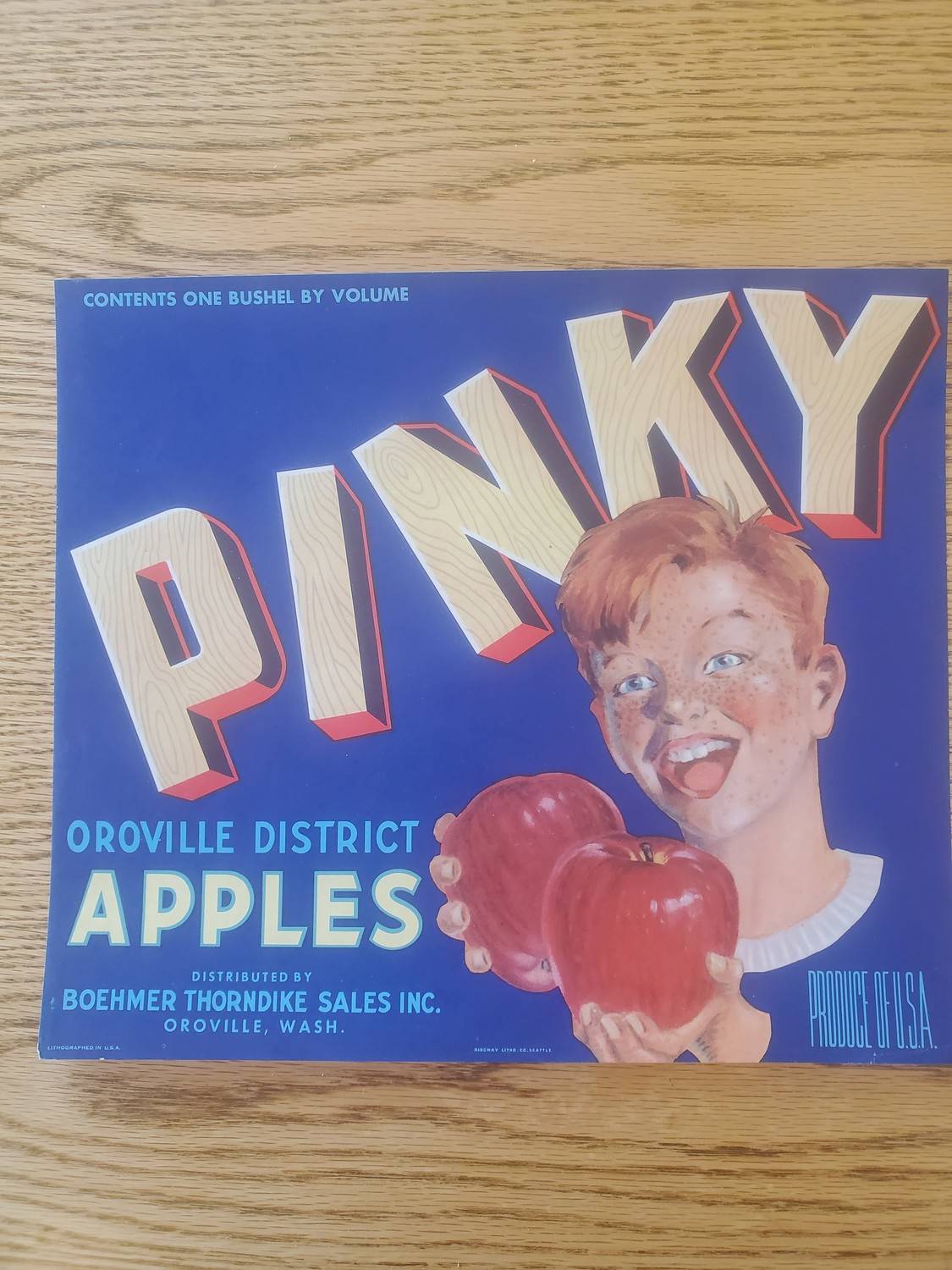 Pinky Fruit Crate Label - Yakima Valley Labels