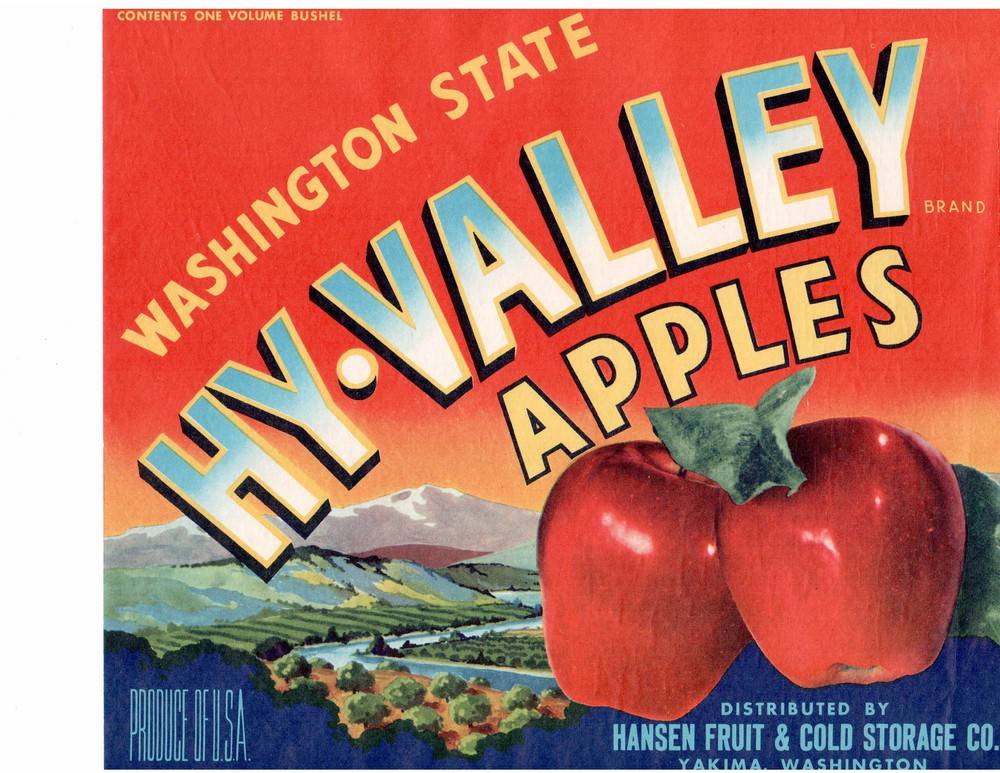 Hy-Valley Red Fruit Crate Label - Yakima Valley Labels