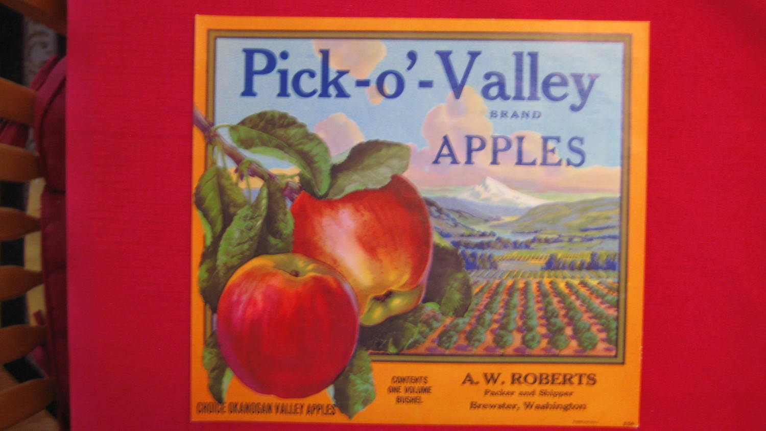 Pick O Valley Fruit Crate Label - Yakima Valley Labels