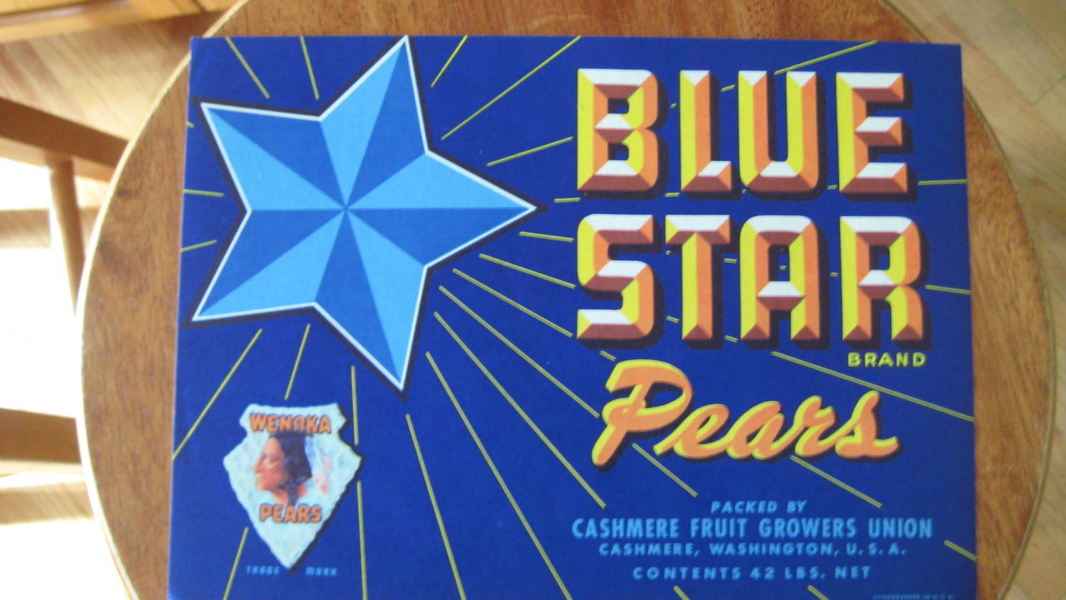 Blue Star Fruit Crate Label - Yakima Valley Labels