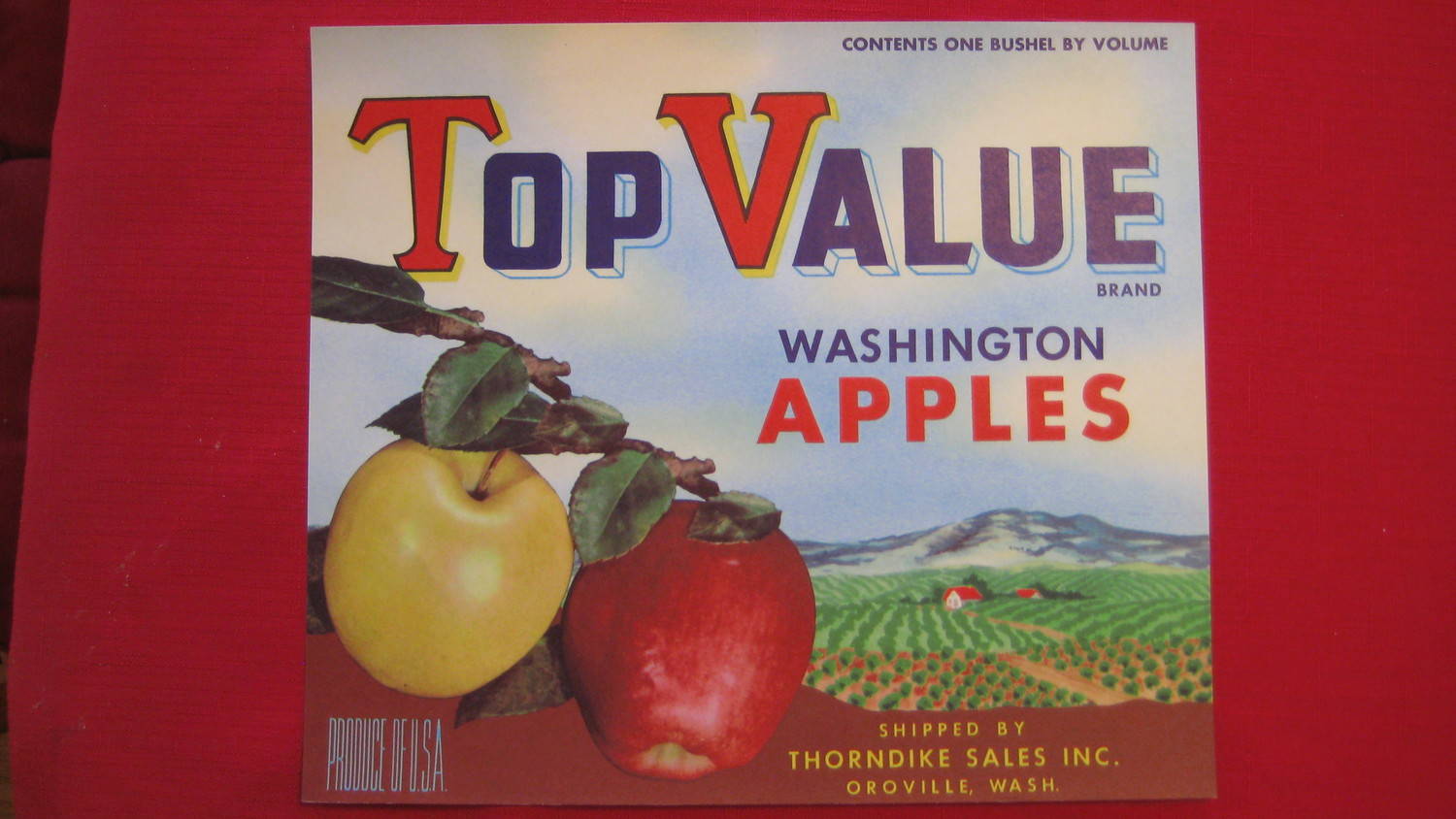 Top Value Fruit Crate Label - Yakima Valley Labels