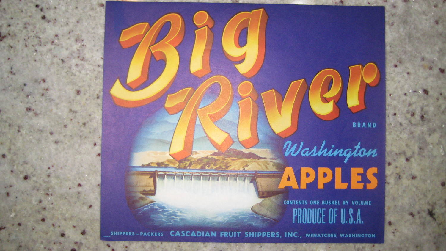 Big River Fruit Crate Label - Yakima Valley Labels