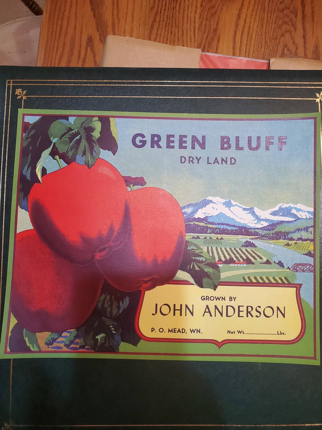 Green Bluff Anderson Fruit Crate Label - Yakima Valley Labels