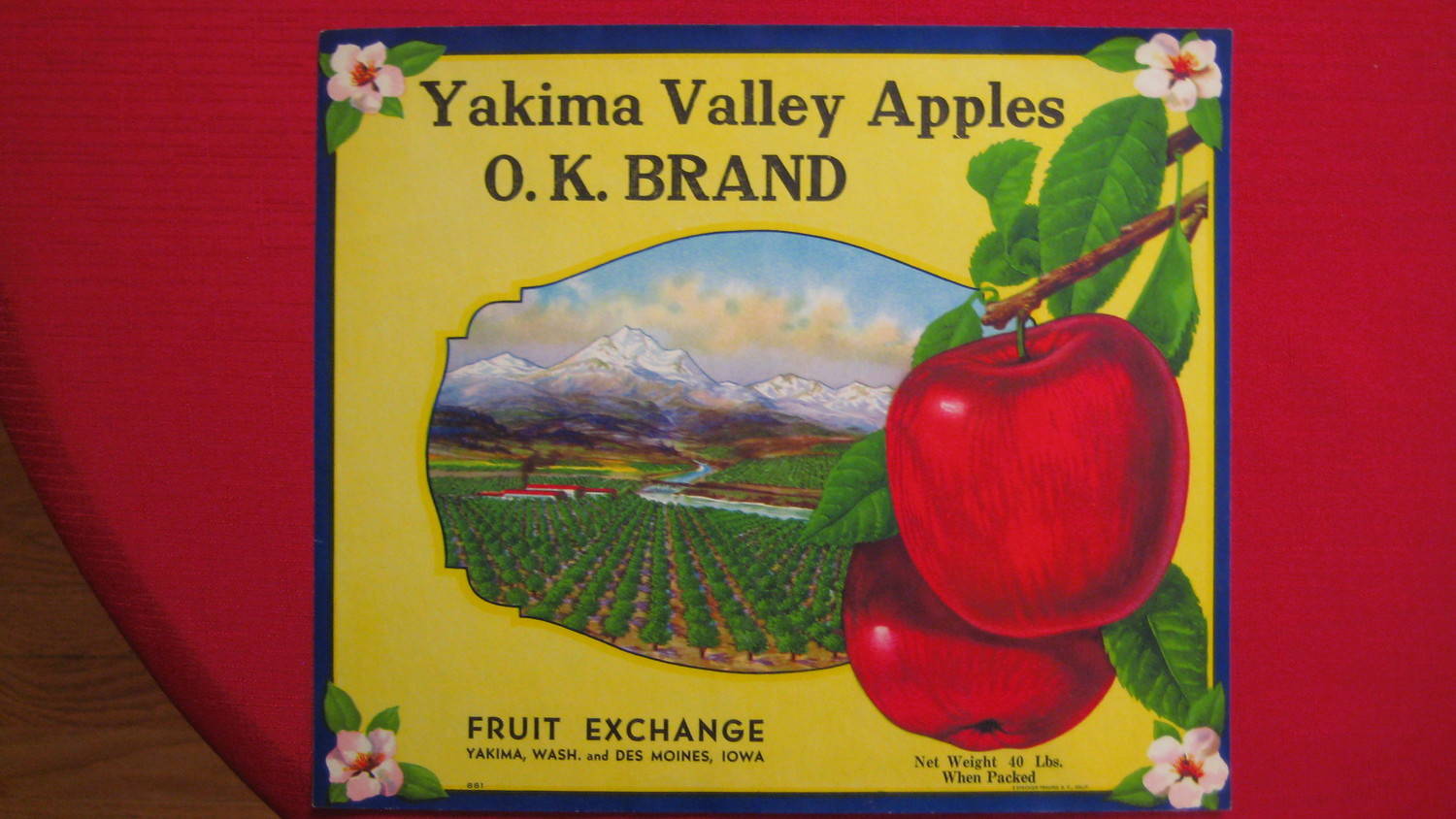 OK Brand Fruit Crate Label - Yakima Valley Labels