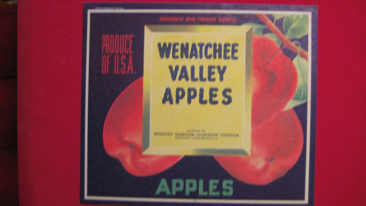 Wenatchee Valley Apples Fruit Crate Label - Yakima Valley Labels