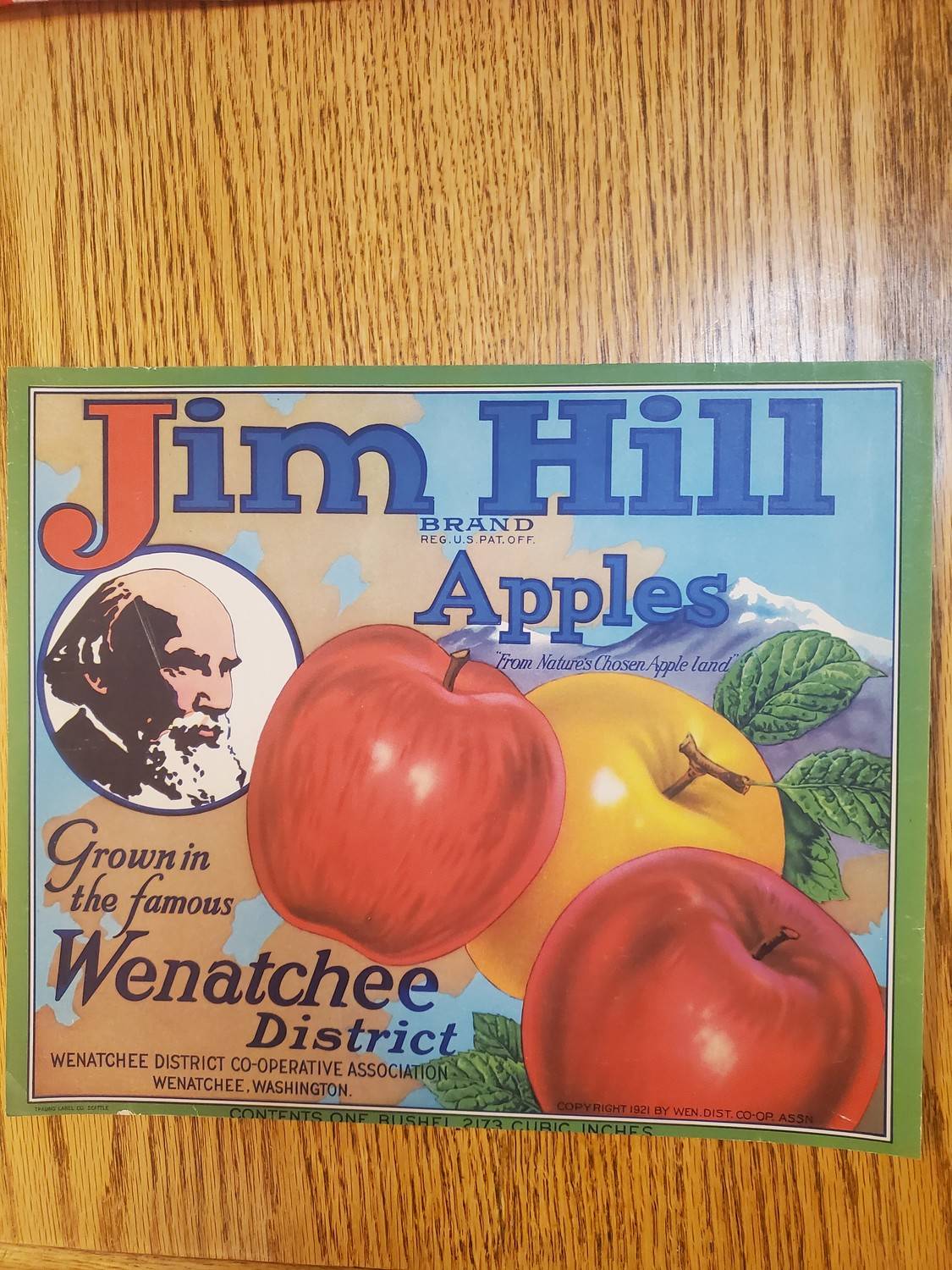 Jim Hill Green Wen Traung Fruit Crate Label - Yakima Valley Labels