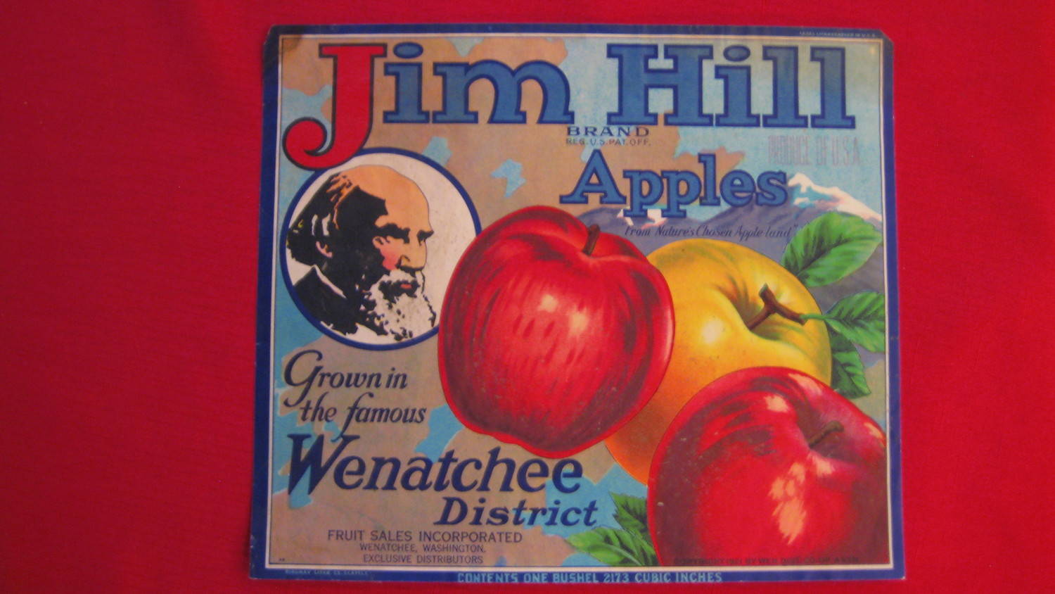 Jim Hill Fruit Crate Label - Yakima Valley Labels