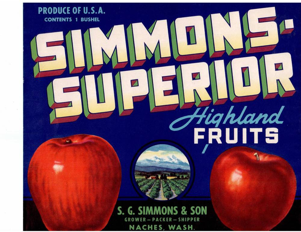 Simmons-Superior Fruit Crate Label - Yakima Valley Labels